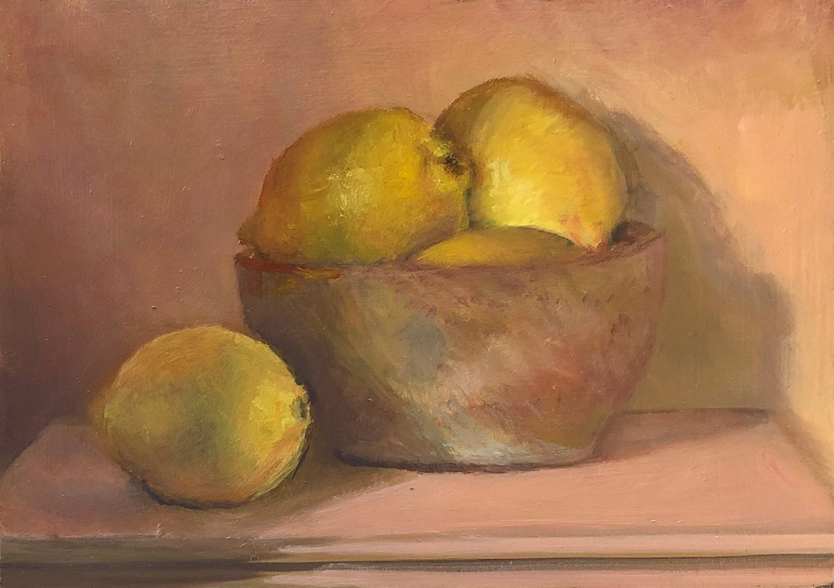 Oil Paintings - Lemons in Bowl - Marie Frances Fine Art