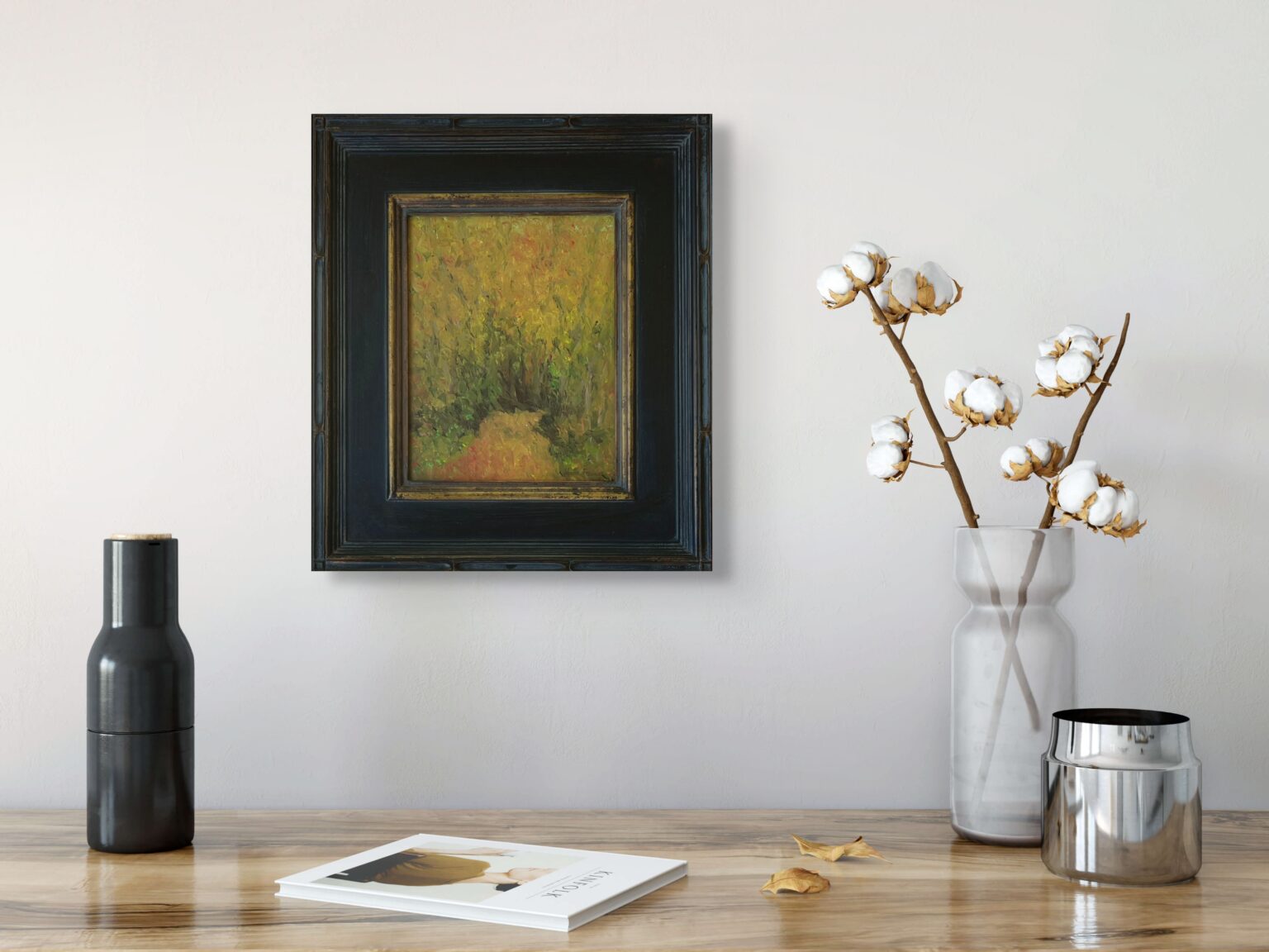 Landscape Art - Golden Leaves on Far Ridge Trail - Marie Frances Fine Art